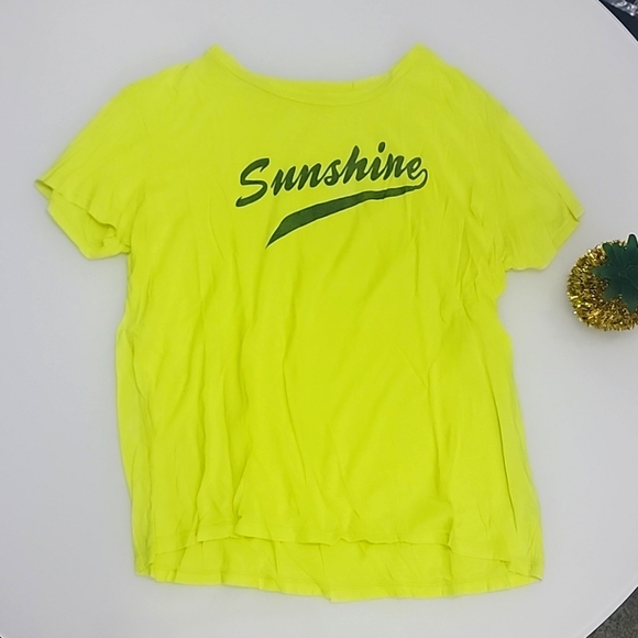 Sundry | Tops | Sundry Bright Neon Yellow Sunshine Tee | Poshmark